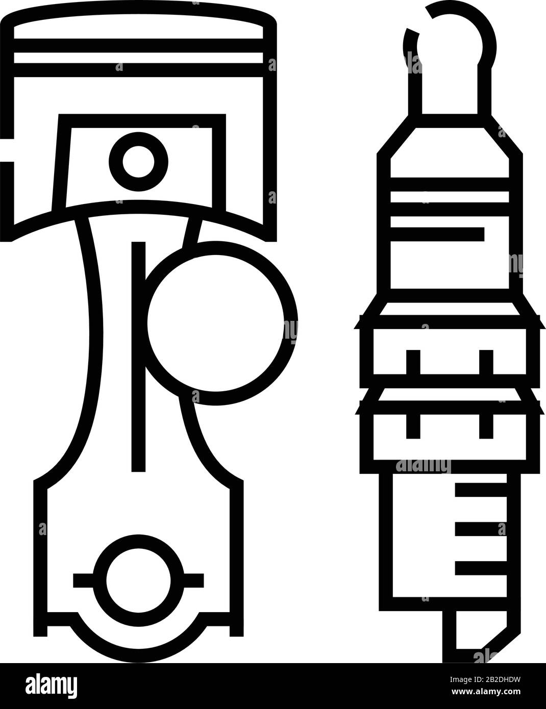 Spare car parts line icon, concept sign, outline vector illustration ...