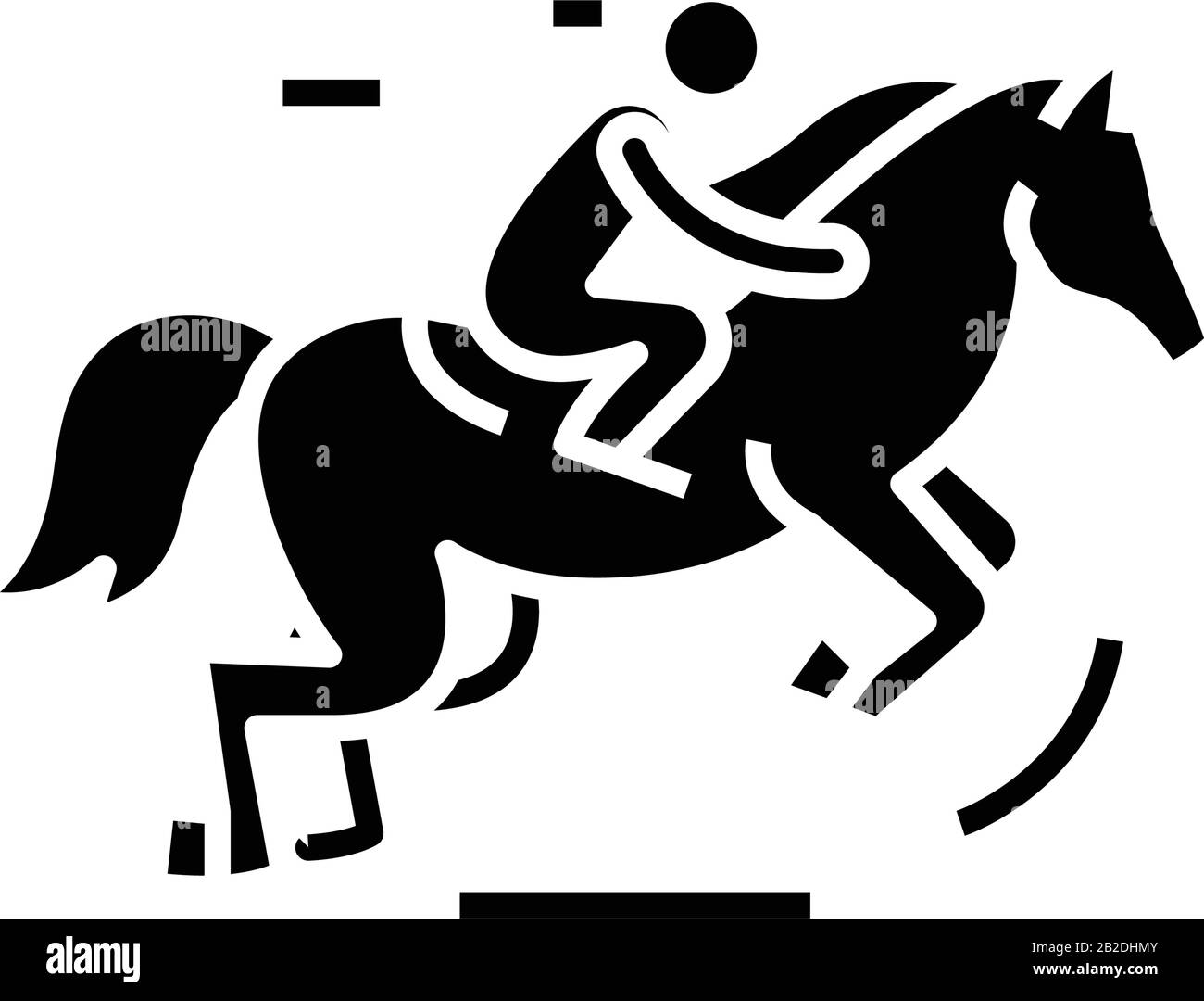 Horse riding black icon, concept illustration, vector flat symbol ...