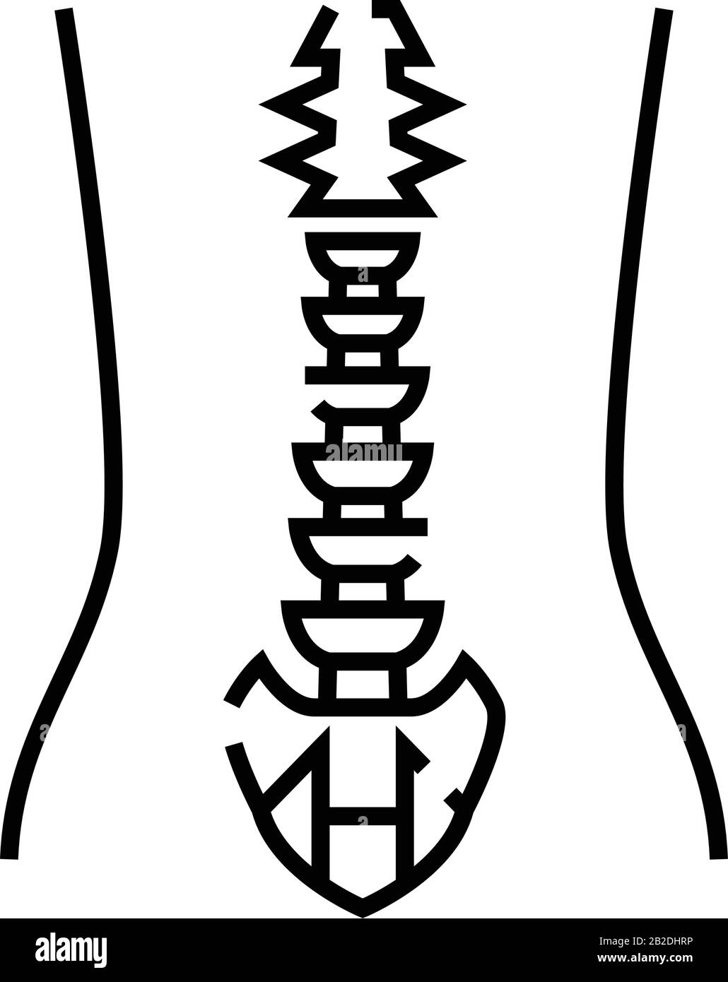 Spine bone structure line icon, concept sign, outline vector ...