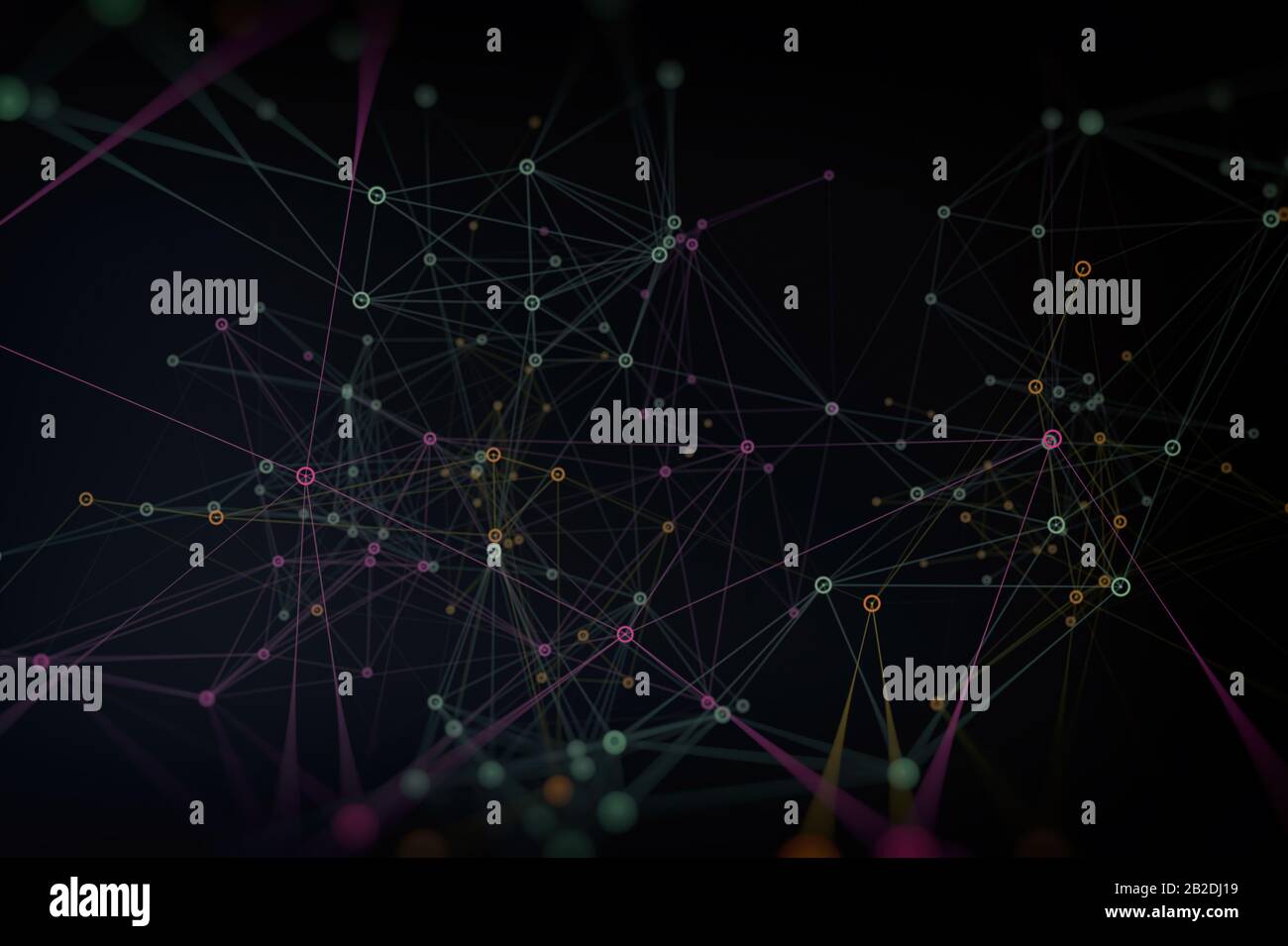 Multi colour network connected lines and dots Stock Photo - Alamy
