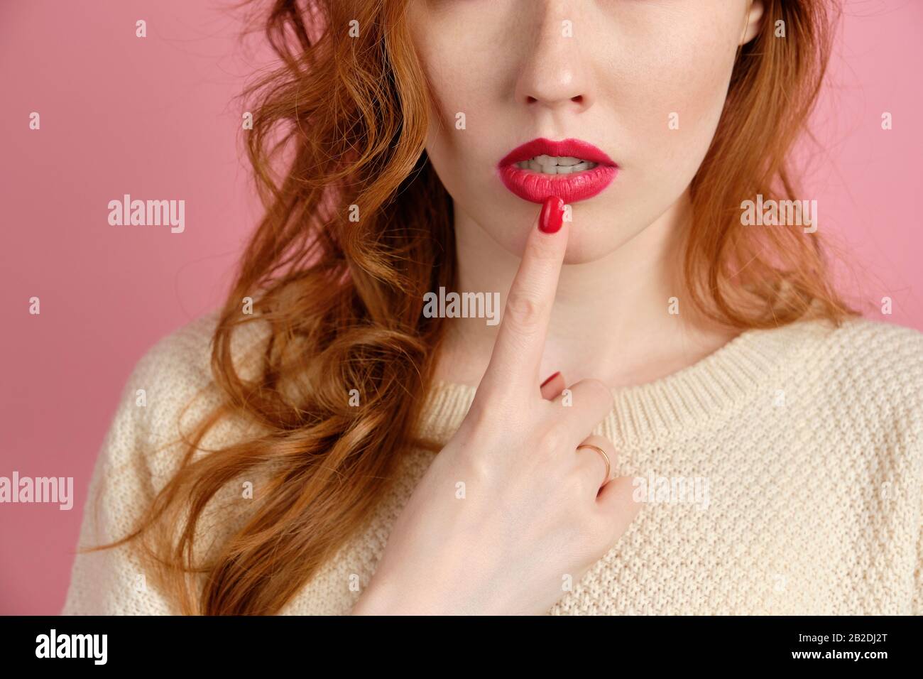 Red mouth smile hi-res stock photography and images - Alamy