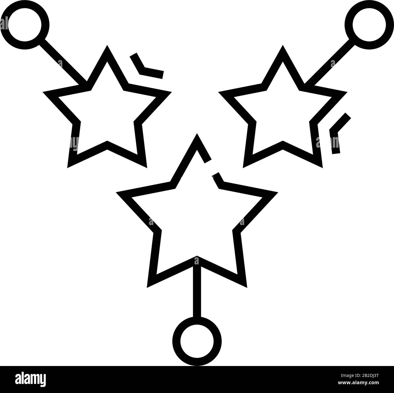 Star links line icon, concept sign, outline vector illustration, linear ...