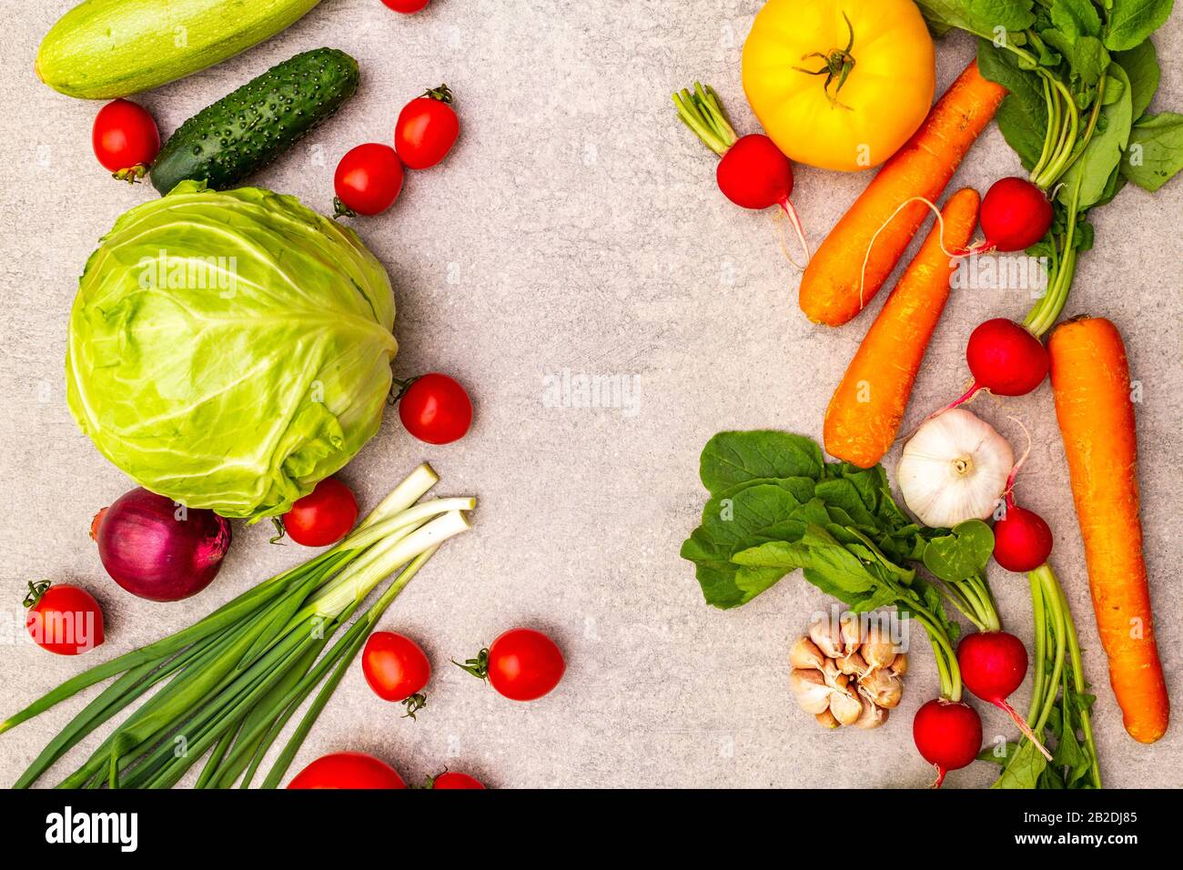 Assortment fresh organic vegetables. Food cooking stone background ...