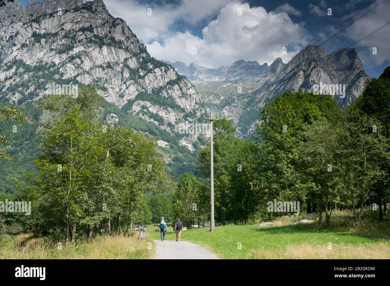 Italian vacation in high mountains of Alps to hike nature trail Stock ...