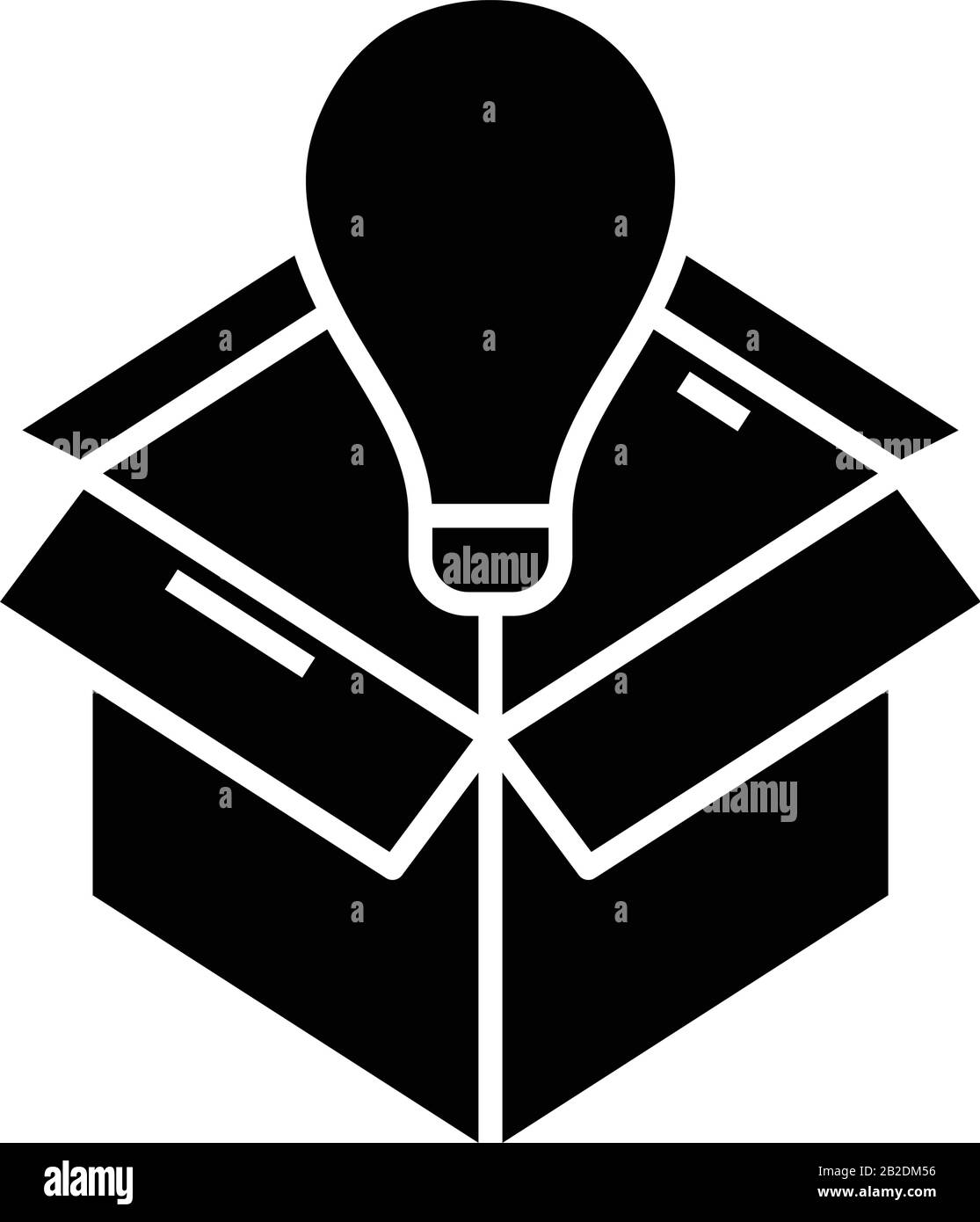 Idea box black icon, concept illustration, vector flat symbol, glyph ...