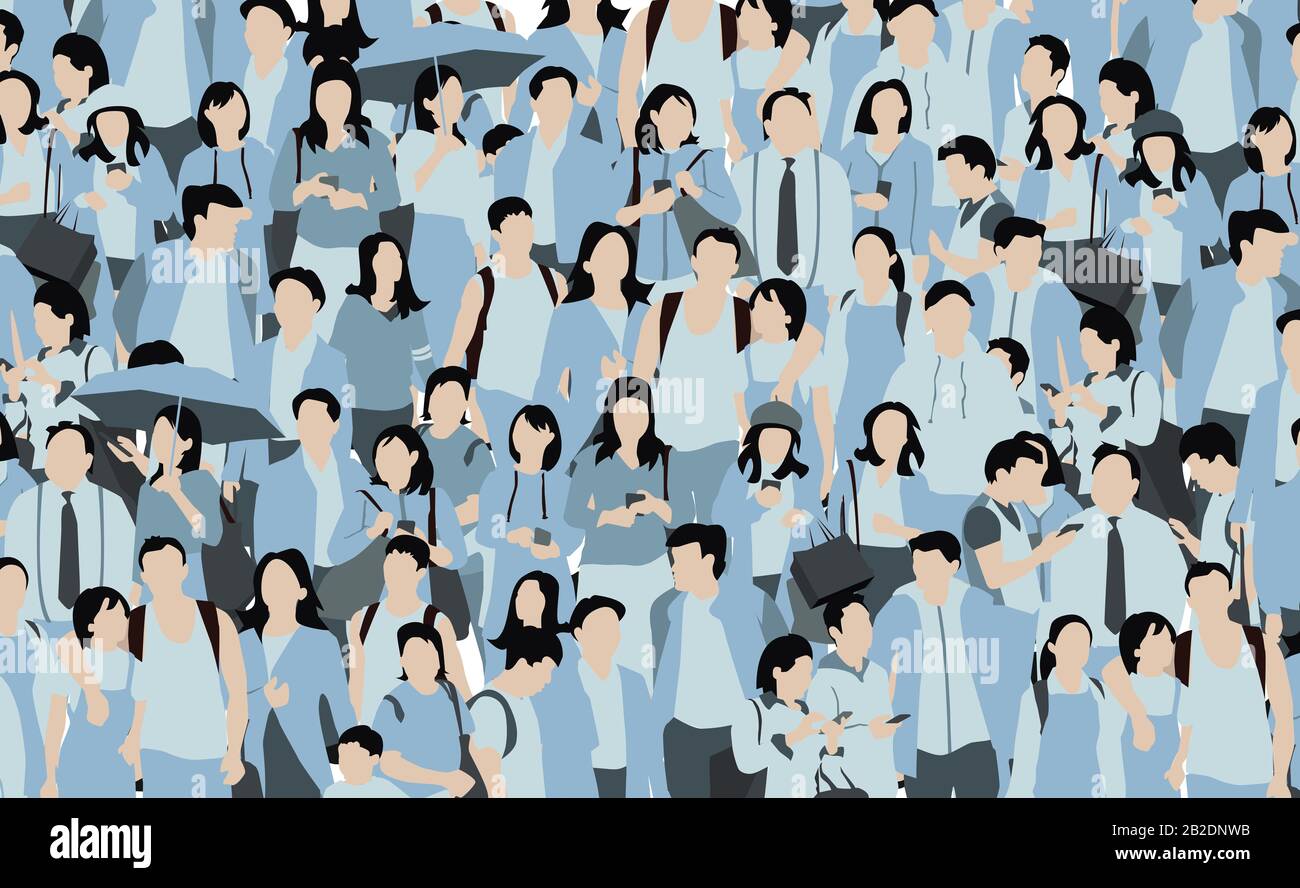 Cartoon people crowd hi-res stock photography and images - Alamy
