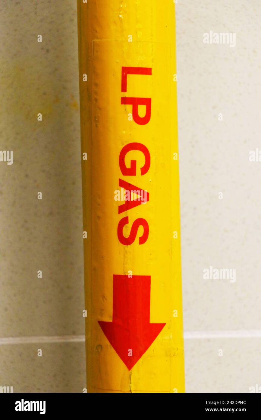 liquid petroleum gas( LPG ) yellow pipe line and mention as LPG Stock ...