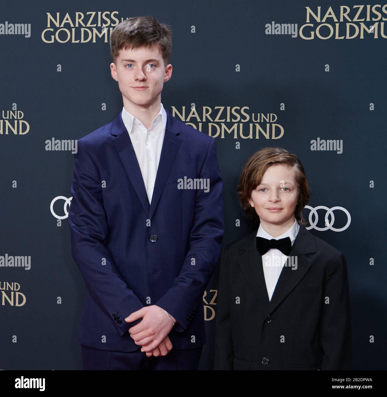 Berlin, Germany. 02nd Mar, 2020. The actors Oskar von Sch·nfels (l) and ...