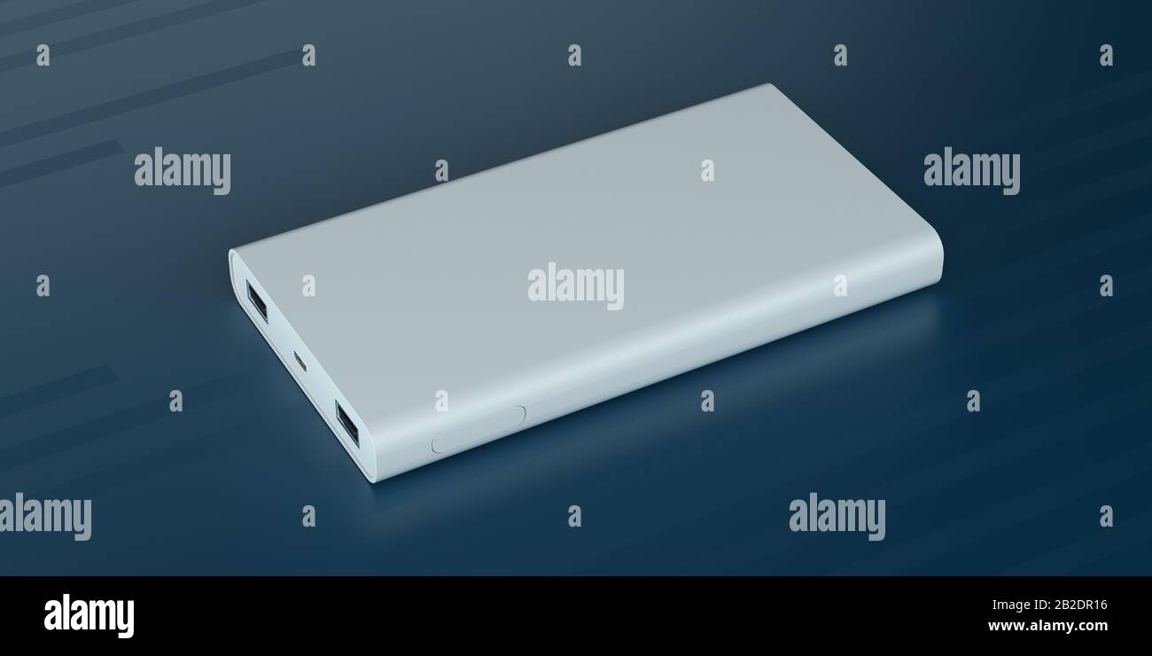 blank template of modern power bank battery device. corporate promo ...