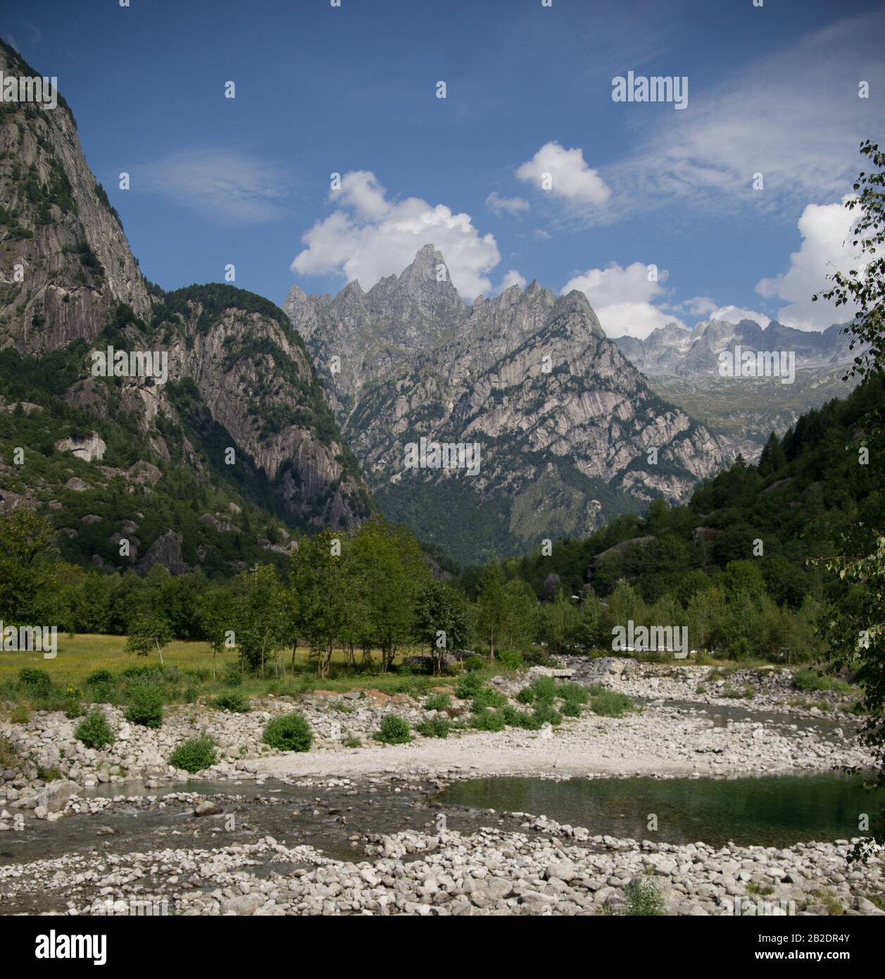 Italian vacation in high mountains of Alps to hike nature trail Stock ...