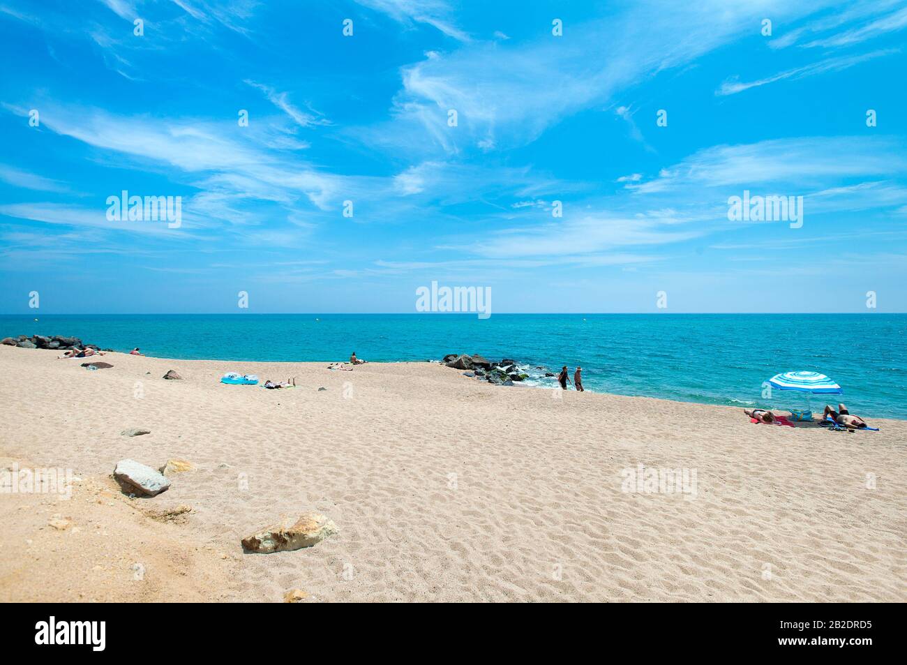 Platja de les Caletes, Santa Susanna, Costa Brava, Spain Stock Photo ...