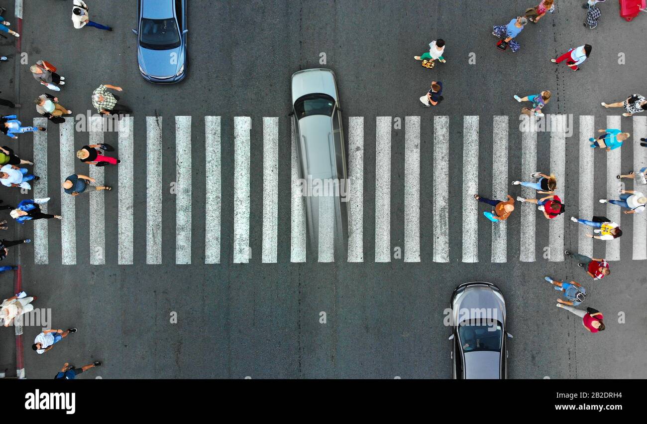 Passing car pedestrian hi-res stock photography and images - Alamy