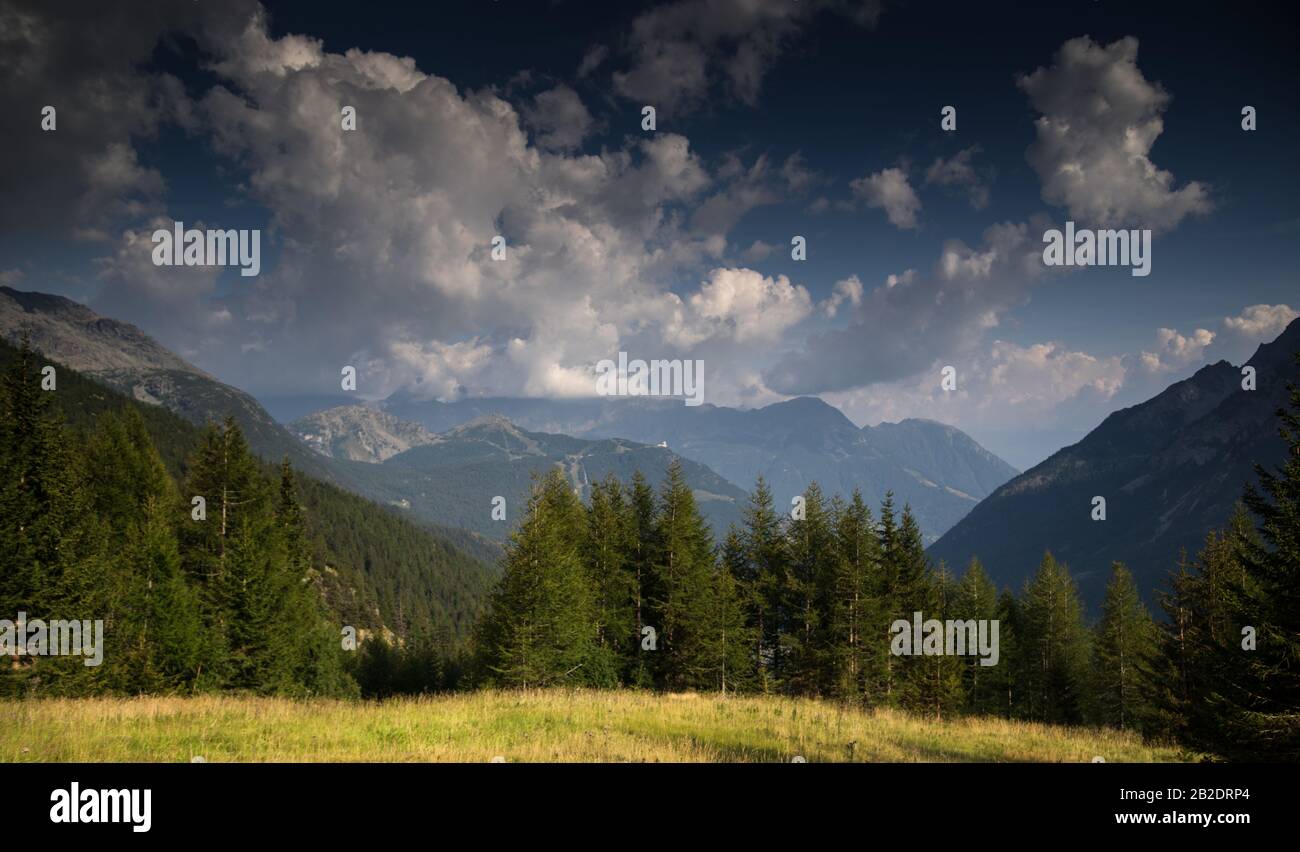 Italian vacation in high mountains of Alps to hike nature trail Stock ...