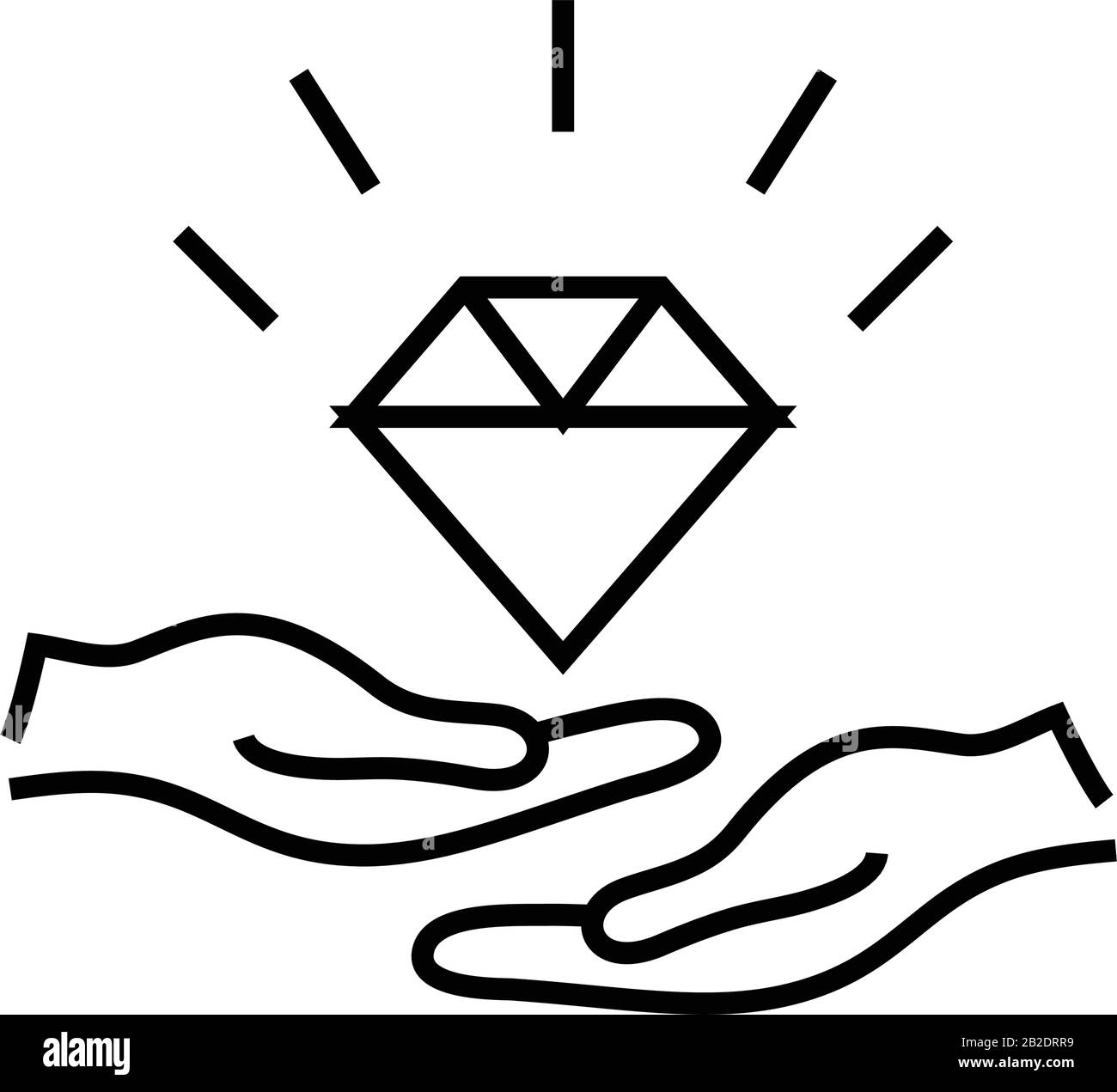 Supporting idea line icon, concept sign, outline vector illustration ...