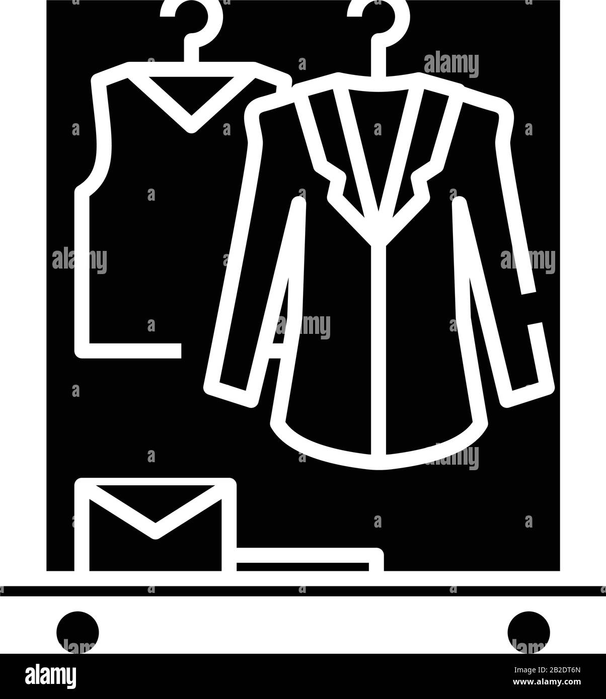 Jacket place black icon, concept illustration, vector flat symbol ...