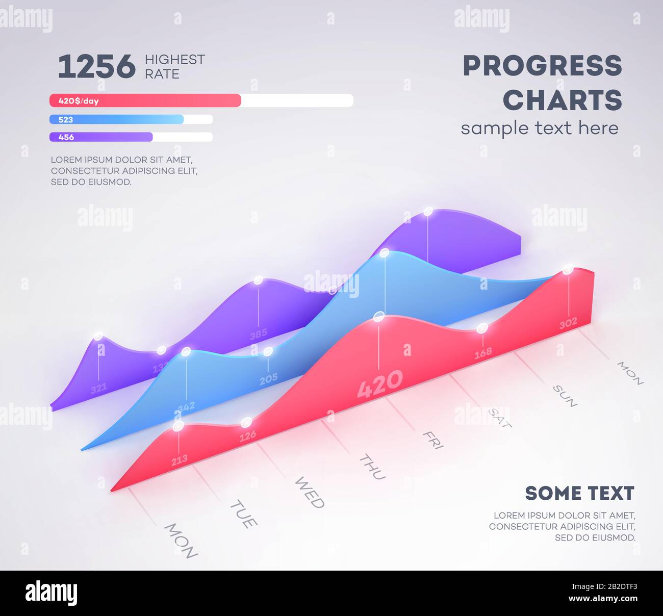 Modern infographic elements on light background. Business graph Stock ...