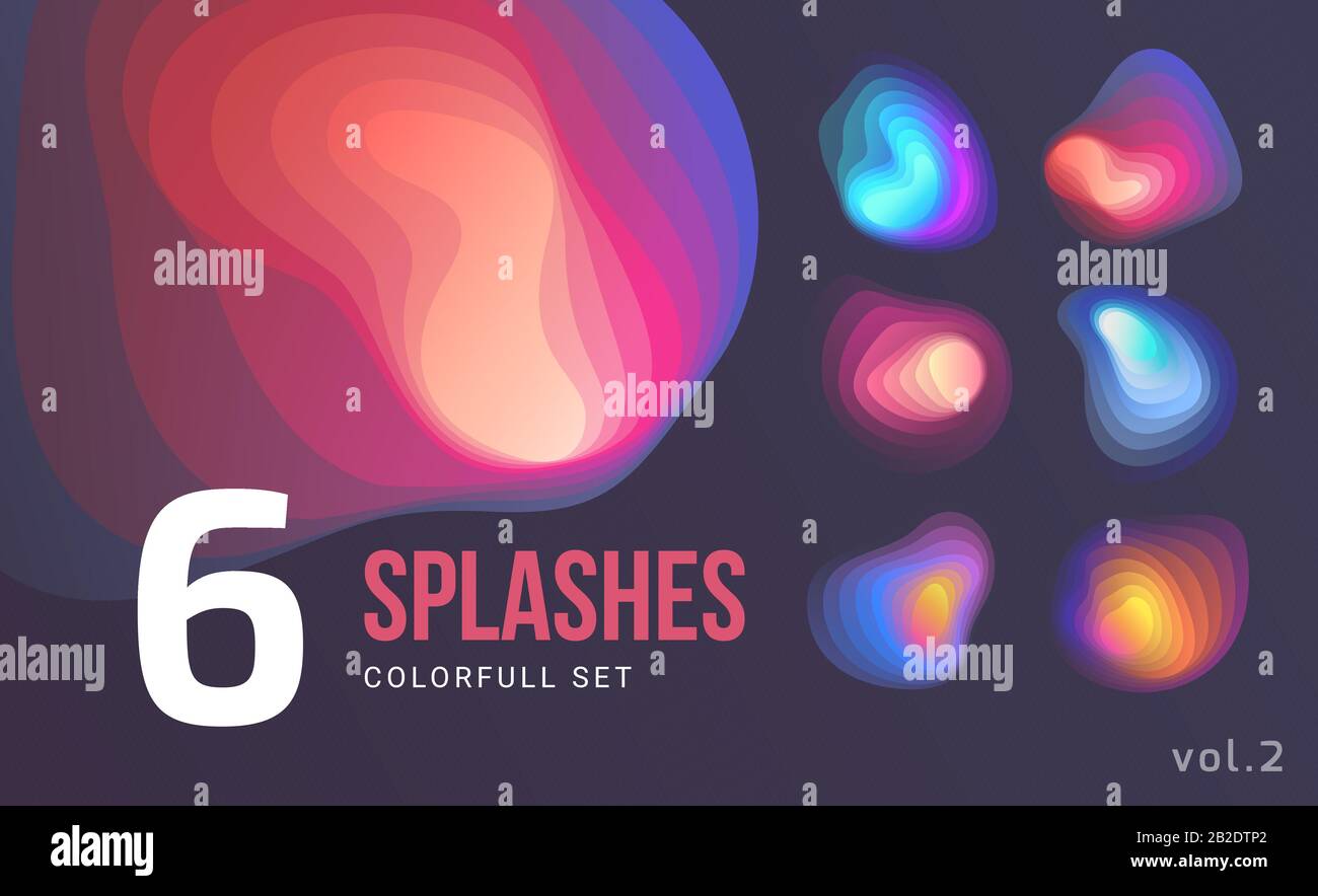 Set of colorful abstract blend shapes. Vector Stock Vector Image & Art ...