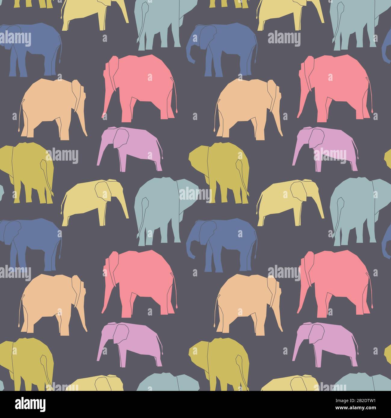 Vector elephants seamless pattern background Stock Vector Image & Art ...