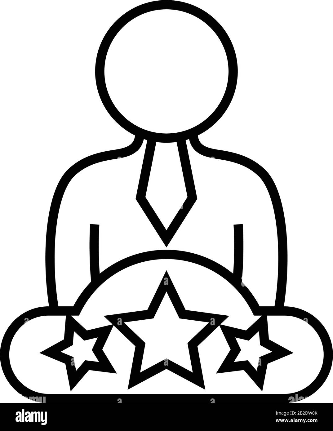 Star manager line icon, concept sign, outline vector illustration ...
