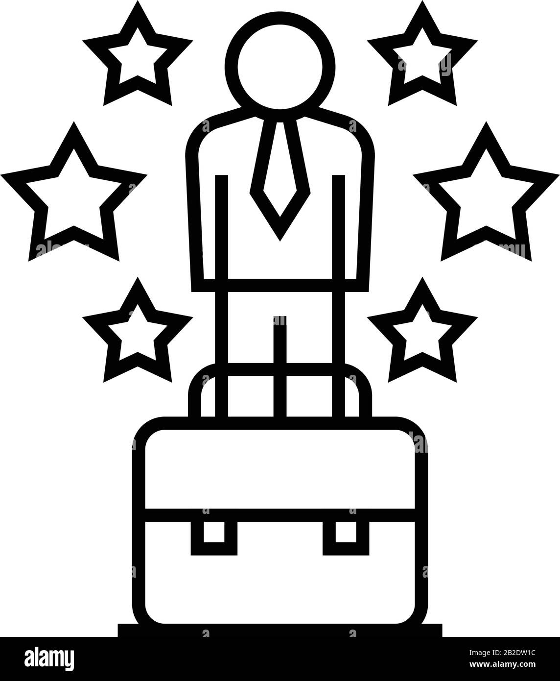 Star manager line icon, concept sign, outline vector illustration ...