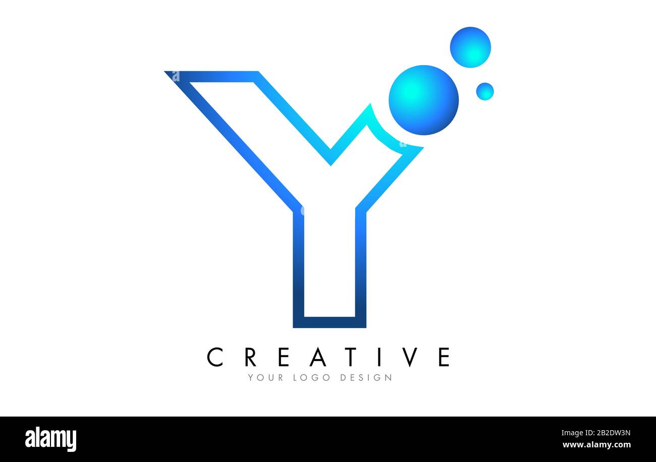 Y Letter Logo Design with 3D and Ribbon Effect and Dots. Colorful ...