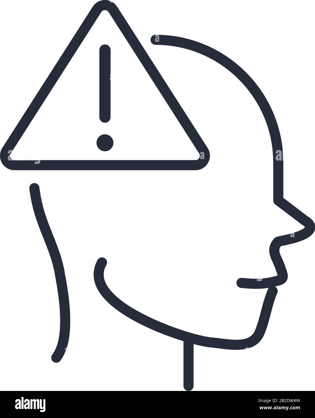 alzheimers disease neurological brain warning vector illustration line ...