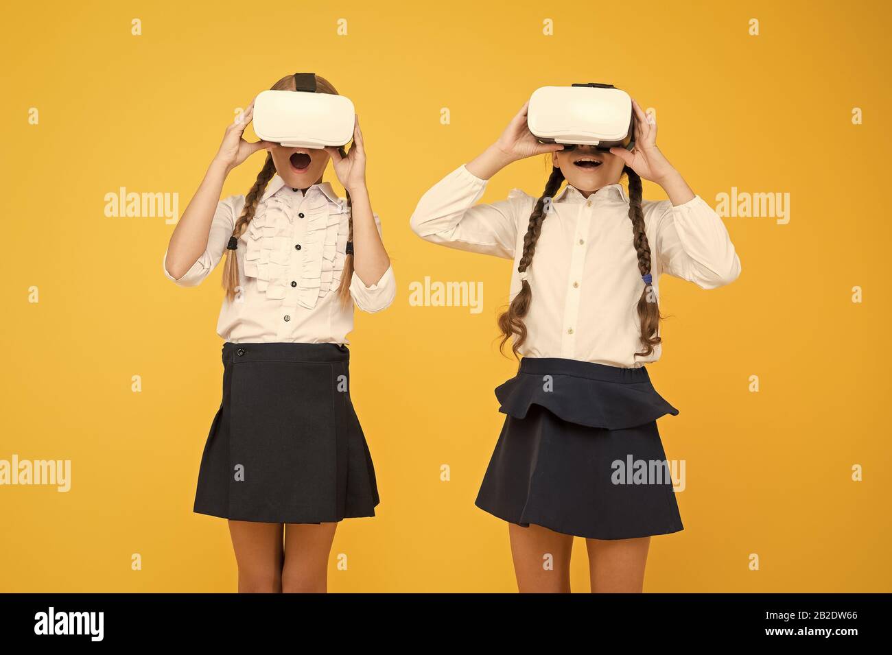 Kids use modern VR technology. Virtual reality. VR headset. Future ... Kids use modern VR technology. Virtual reality. VR headset. Future ...