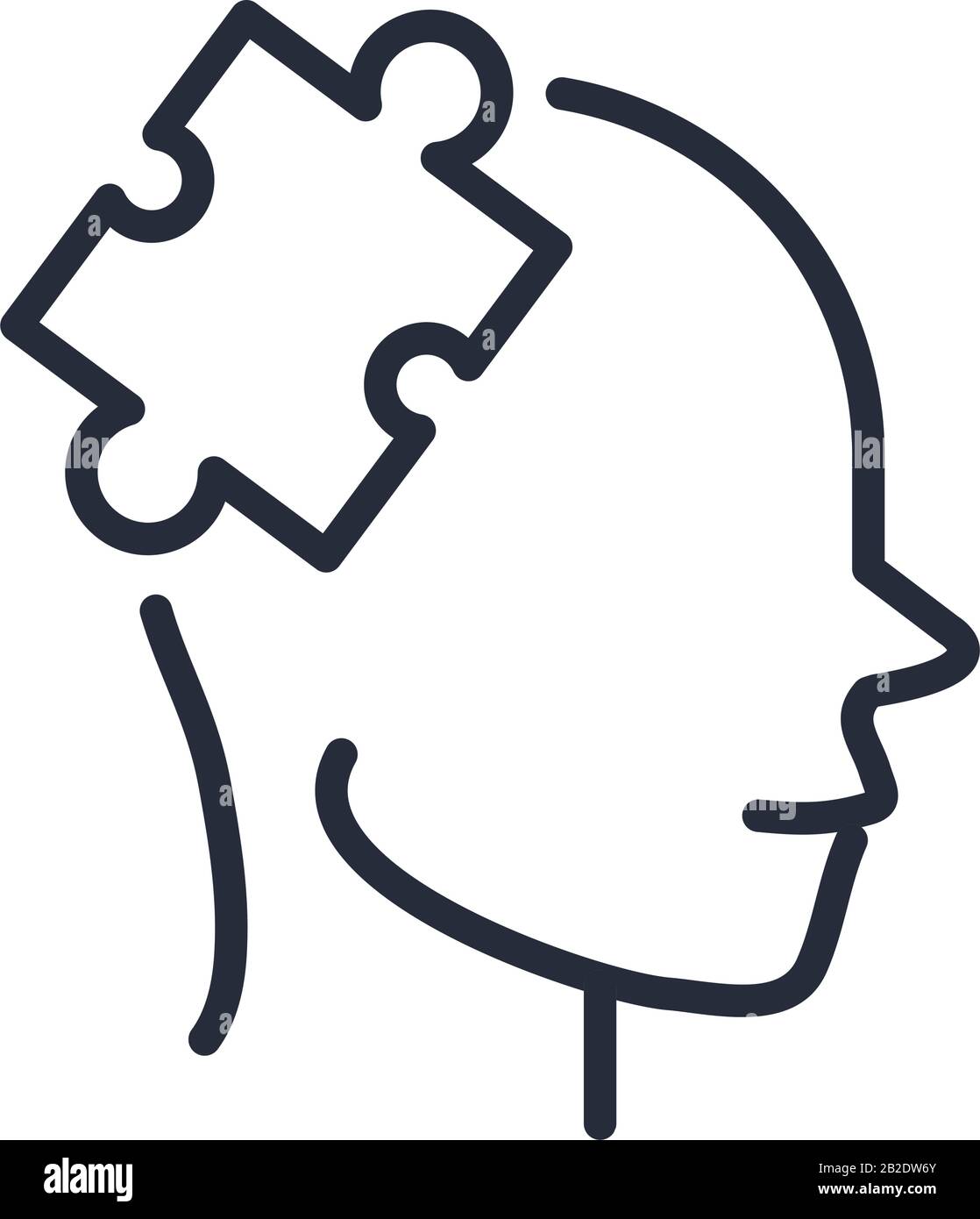 alzheimers disease brain difficult tasks vector illustration line style ...