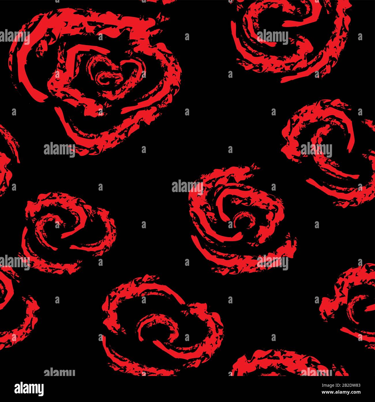 Vintage seamless pattern with red roses on black background for ...