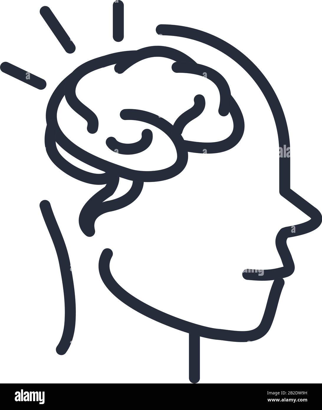 alzheimers disease neurological brain loss vector illustration line ...