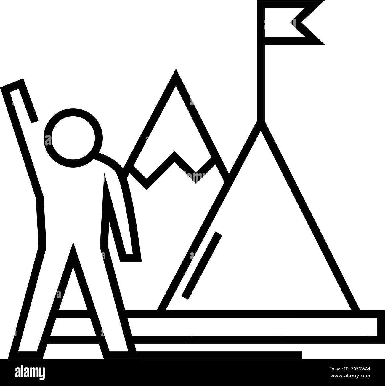 Succesful employee line icon, concept sign, outline vector illustration ...