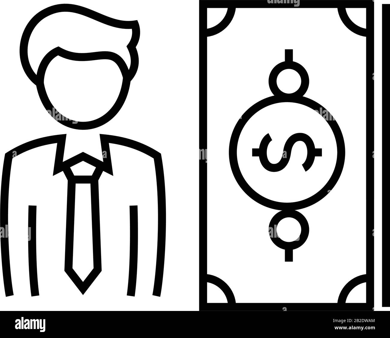 Staff salaries line icon, concept sign, outline vector illustration ...