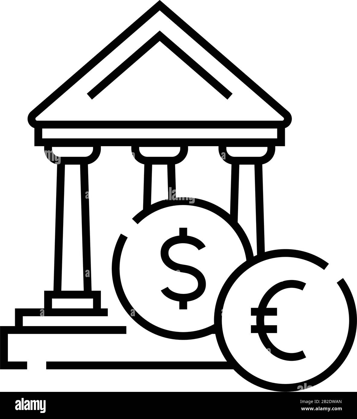 Stock exchange line icon, concept sign, outline vector illustration ...