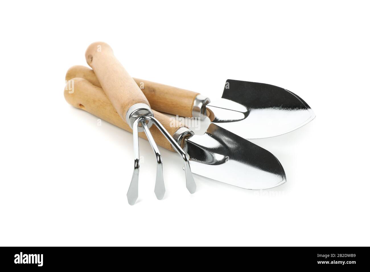Gardening tools isolated on white background, close up Stock Photo - Alamy