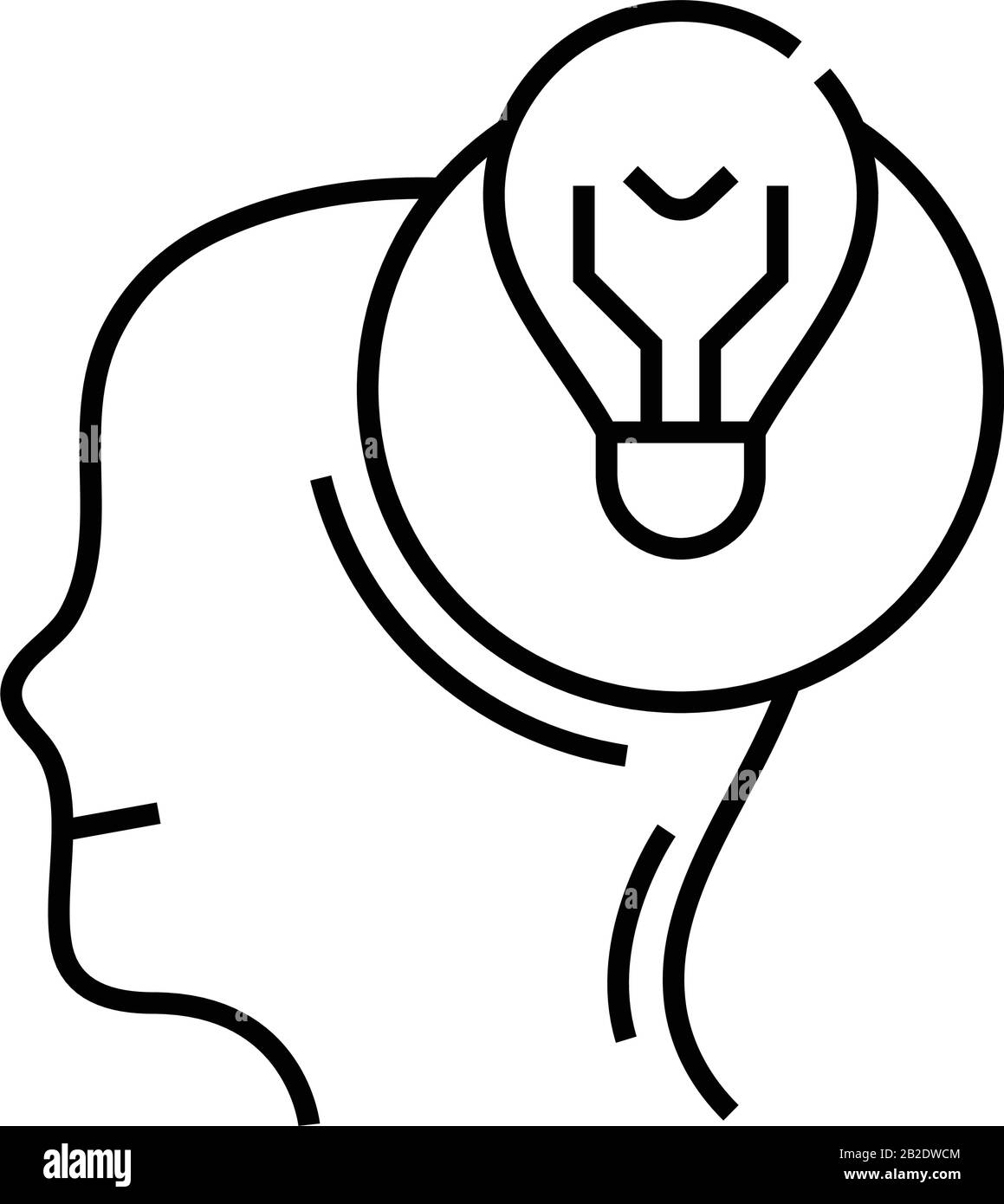 Sudden thought line icon, concept sign, outline vector illustration ...