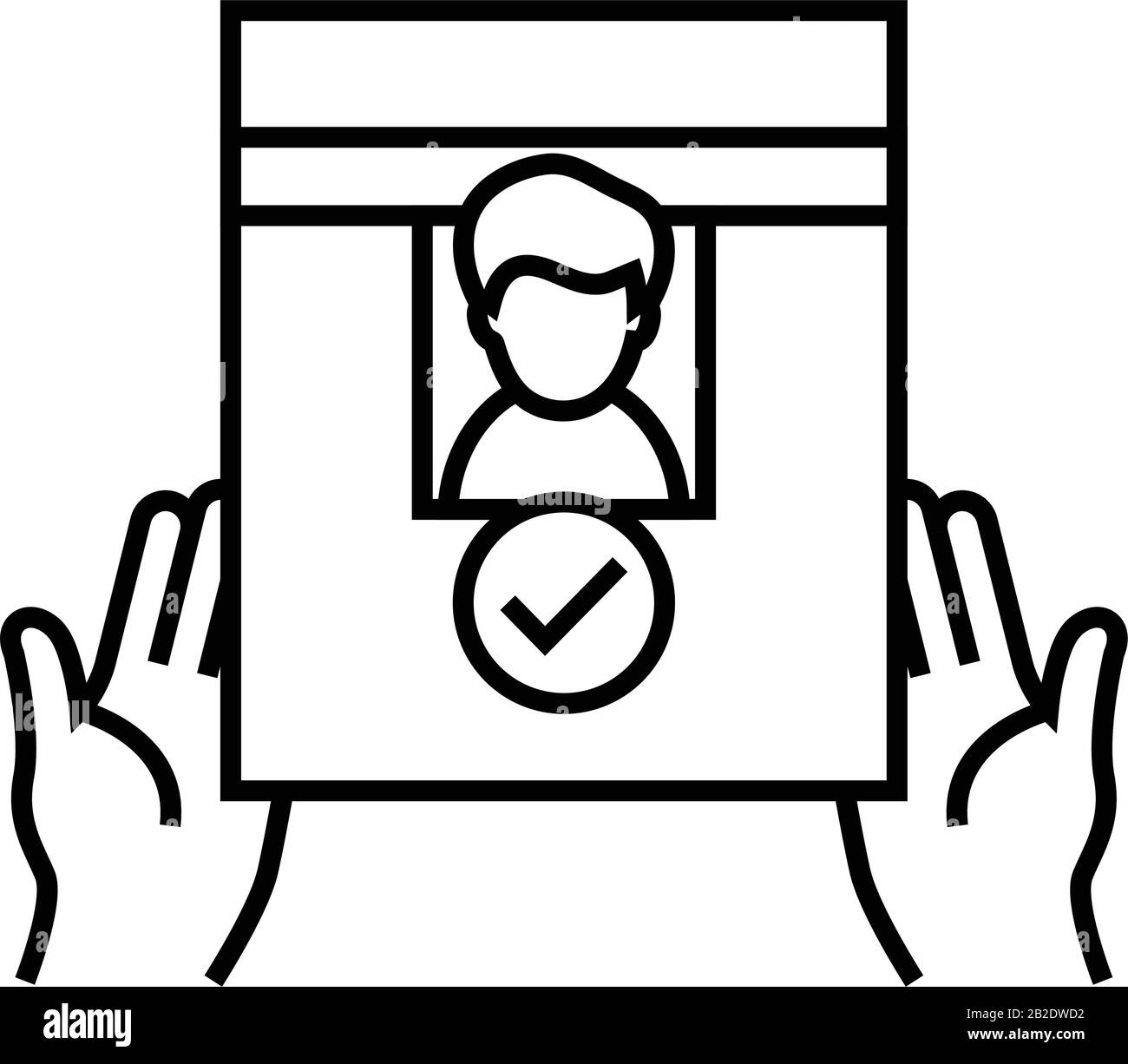 Support assistant line icon, concept sign, outline vector illustration ...