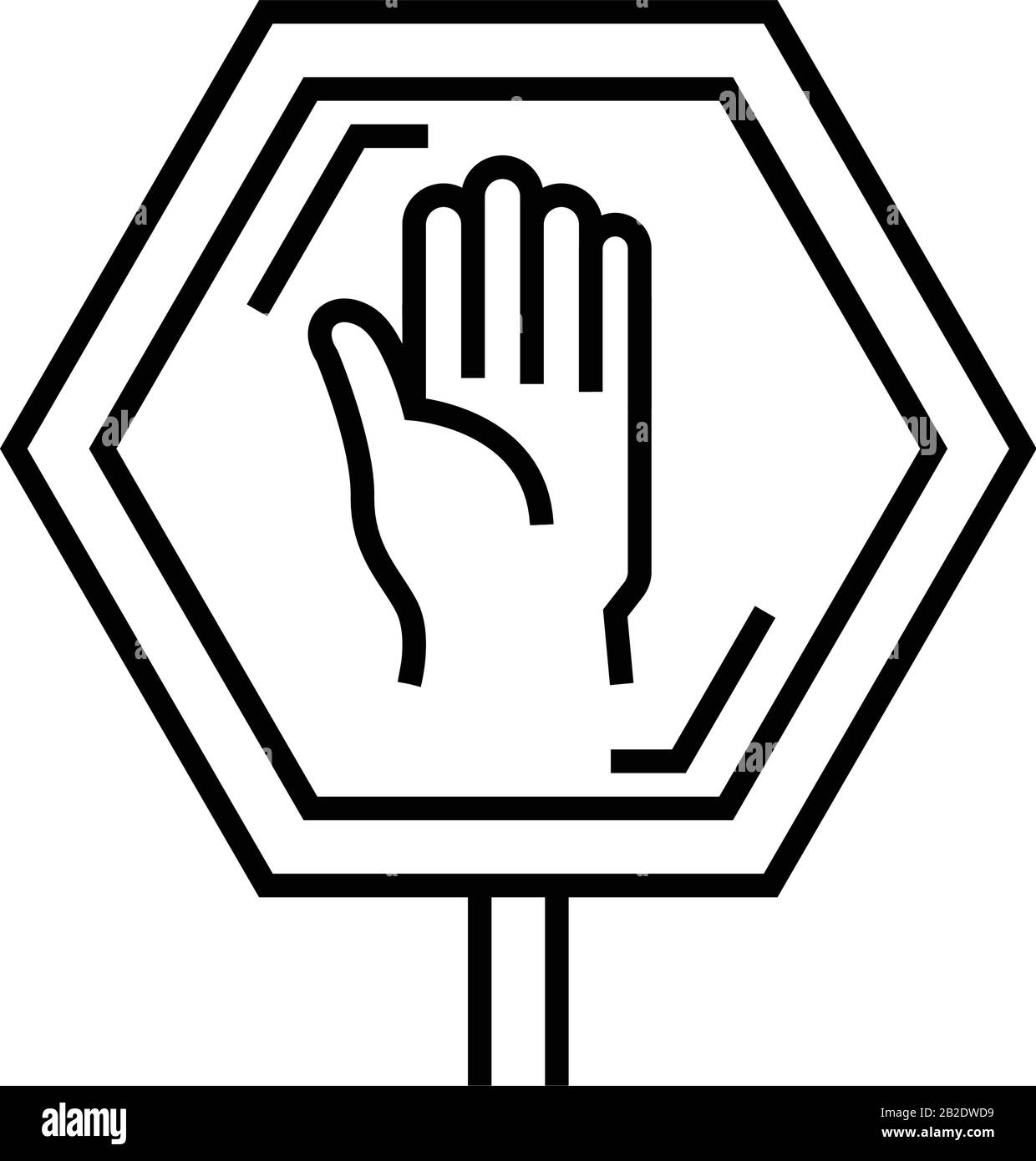 Stop line icon, concept sign, outline vector illustration, linear ...