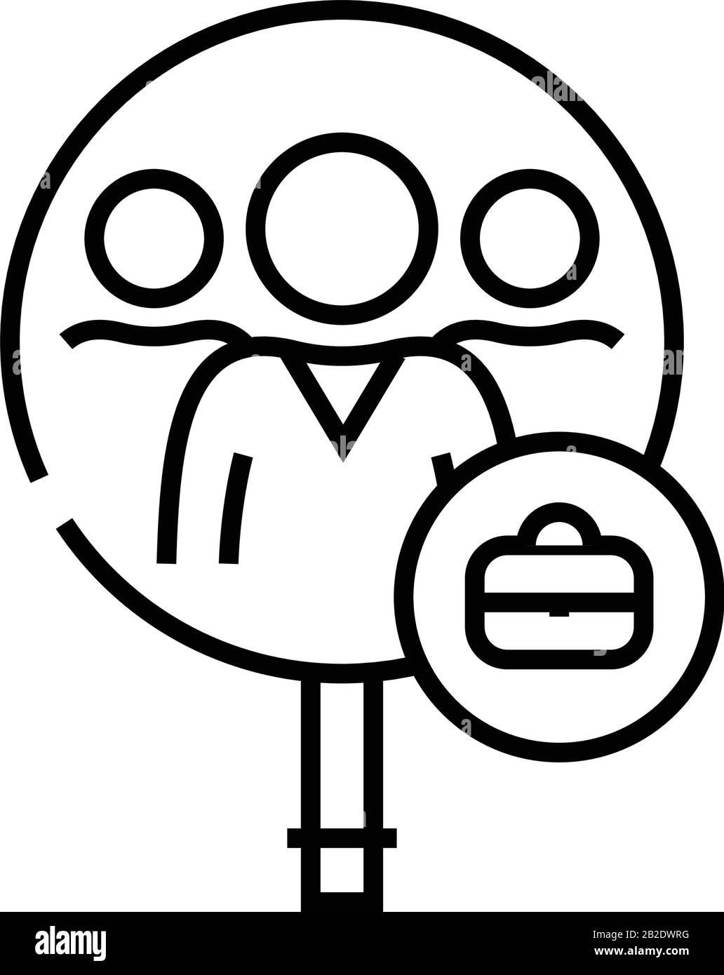 Staff line icon, concept sign, outline vector illustration, linear ...