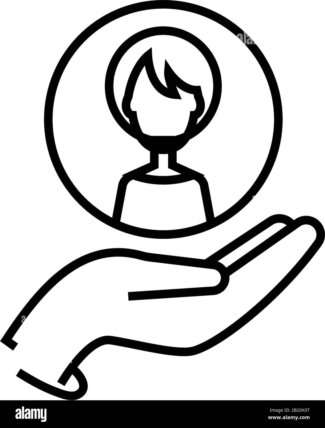 Support clients line icon, concept sign, outline vector illustration ...