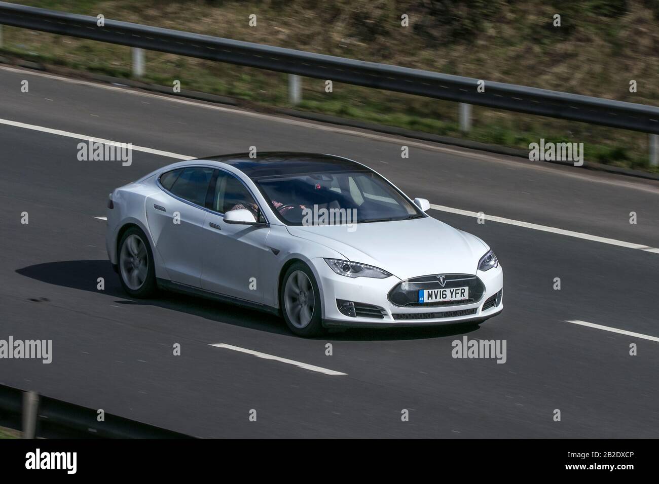 2016 Tesla Model S 85D; Vehicular traffic, transport, modern vehicles ...