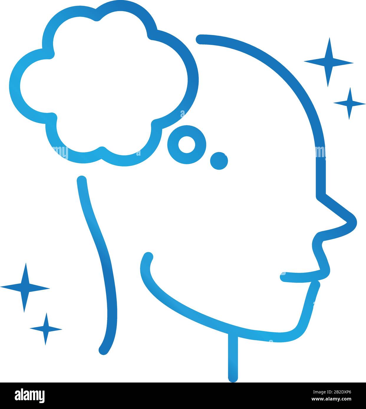 alzheimers disease neurological brain thinking bubble vector illustration gradient line icon ...