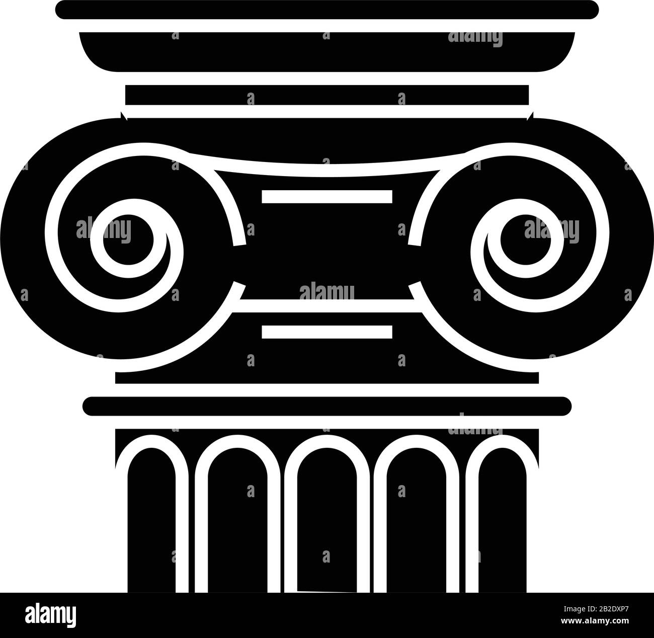 Ionic order black icon, concept illustration, vector flat symbol, glyph ...