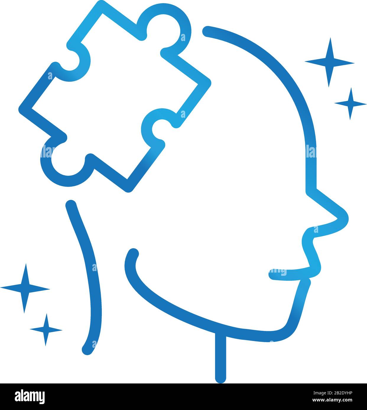 alzheimers disease brain difficult tasks vector illustration gradient ...