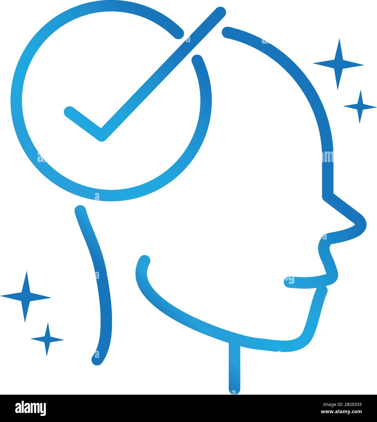 alzheimers disease neurological brain check mark vector illustration ...