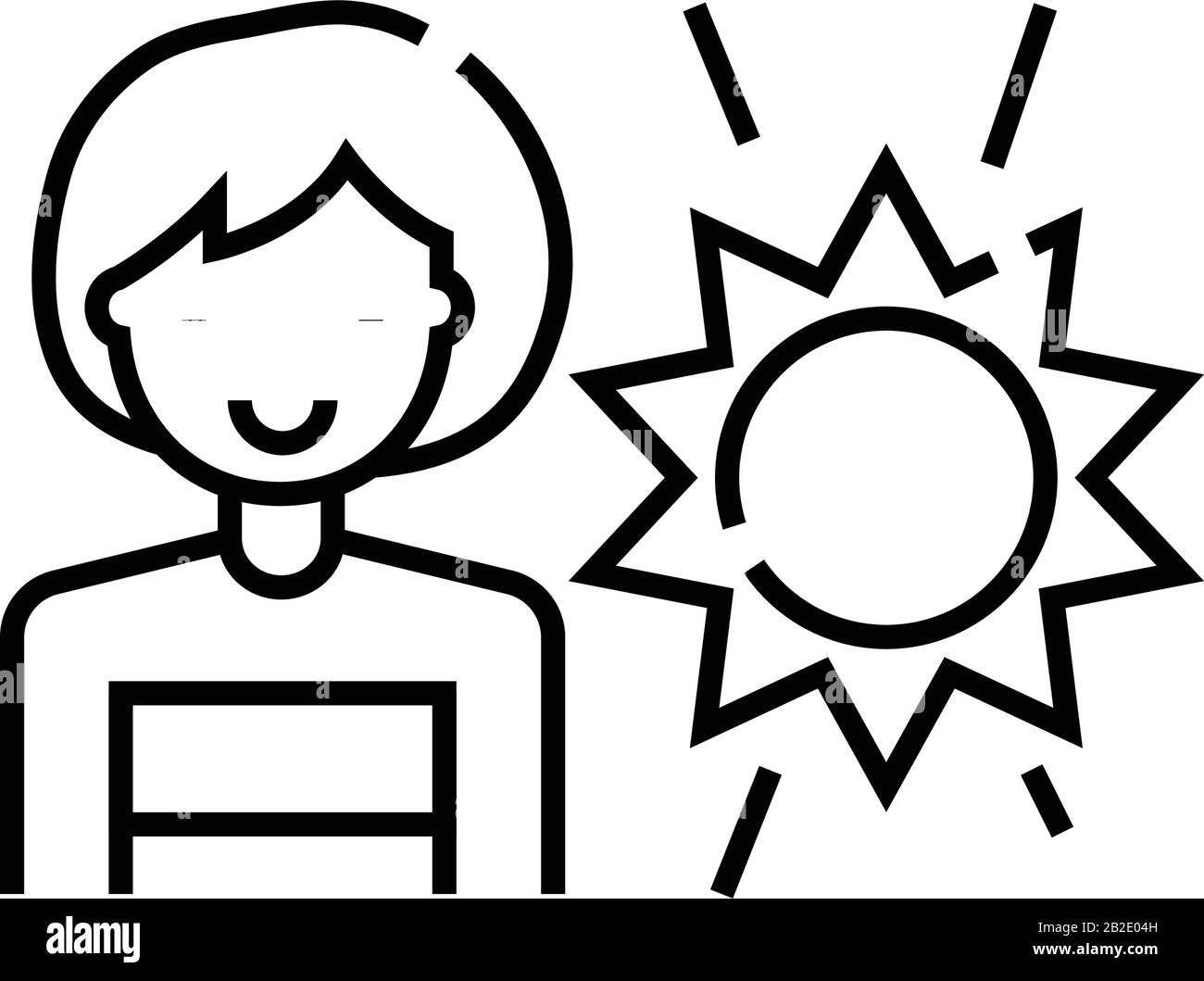 Sunlight line icon, concept sign, outline vector illustration, linear ...