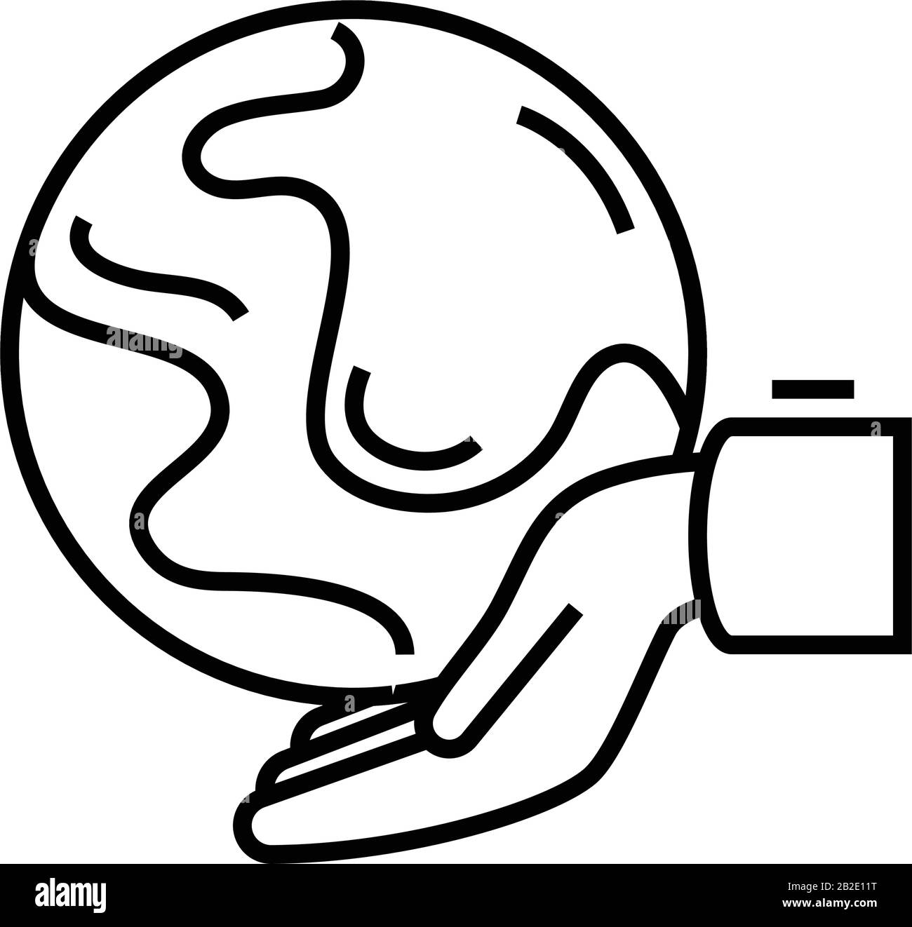 Supporting business line icon, concept sign, outline vector ...