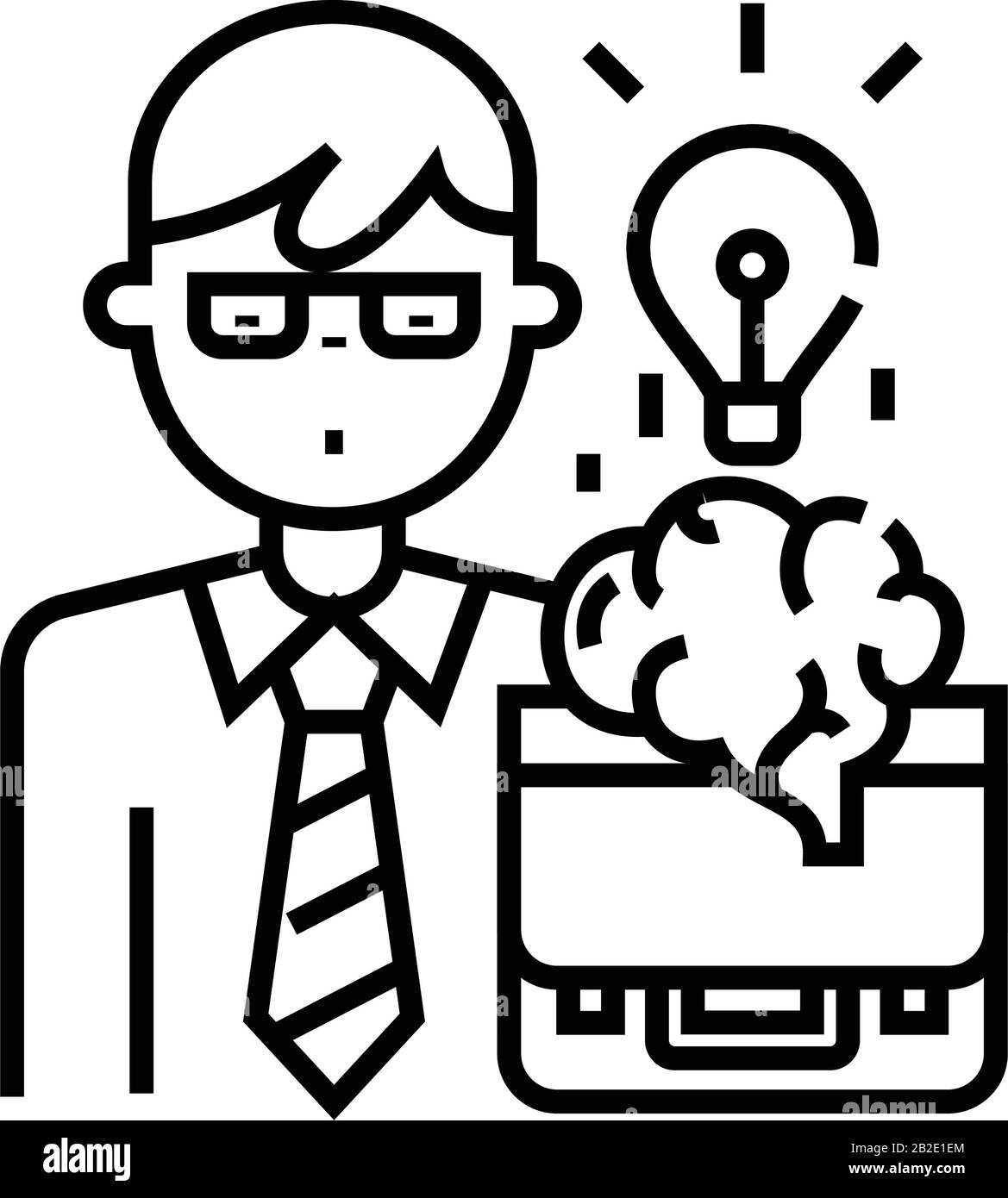 Sudden idea line icon, concept sign, outline vector illustration ...