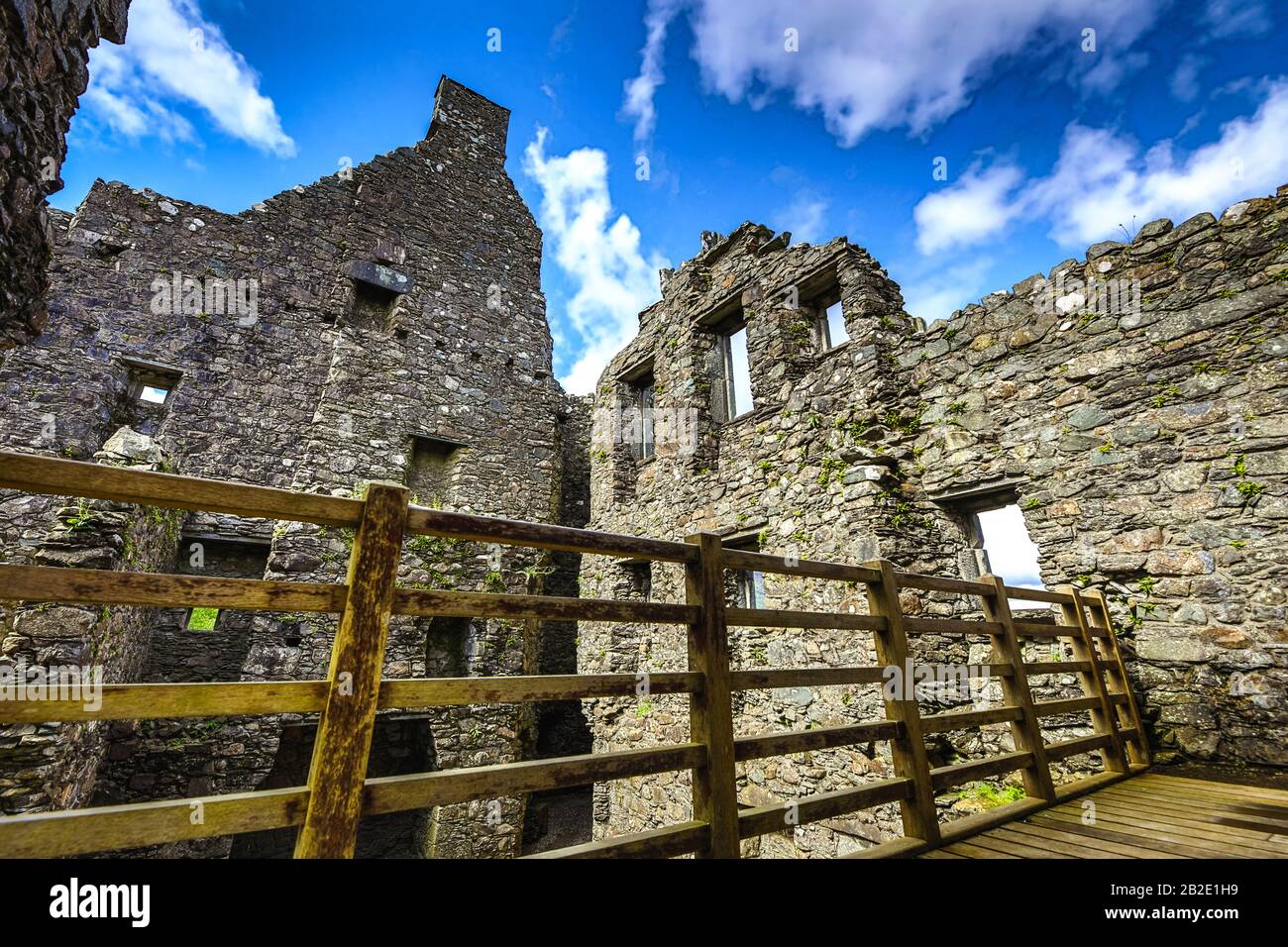Ancient Scottish medieval buildings and beautiful landscape of ...
