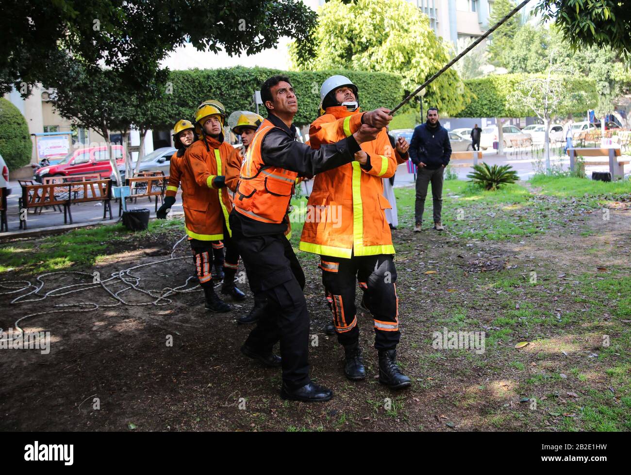 Gaza City, The Gaza Strip, Palestine. 2nd Mar, 2020. Members of the ...