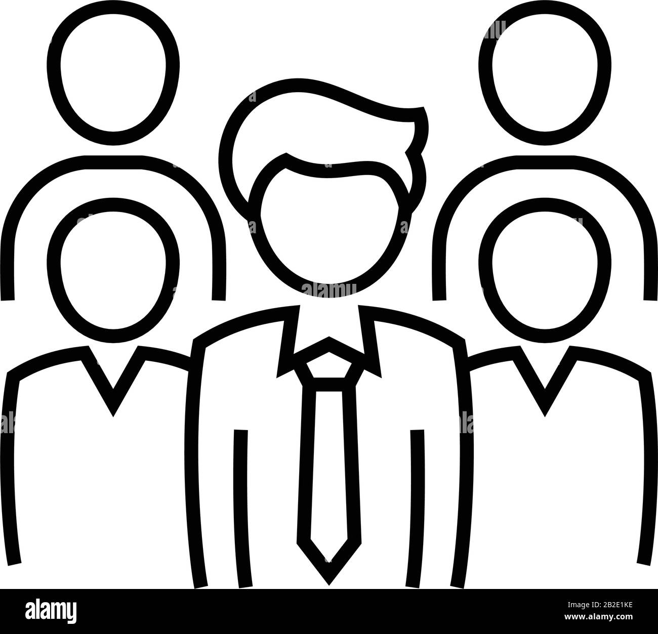 Staff photo line icon, concept sign, outline vector illustration ...
